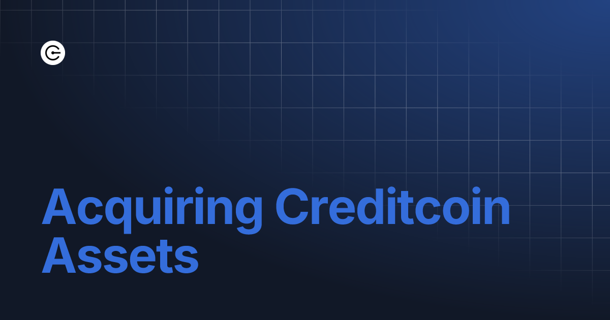 Acquiring Creditcoin Assets